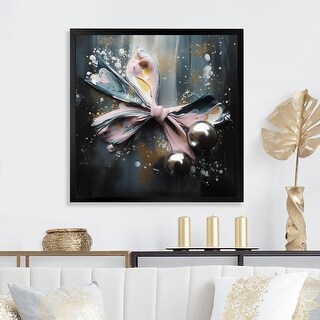 Designart "Glam Pink And Silver Shapes Ii" Fashion Framed Canvas Wall Art - Bed Bath & Beyond ...